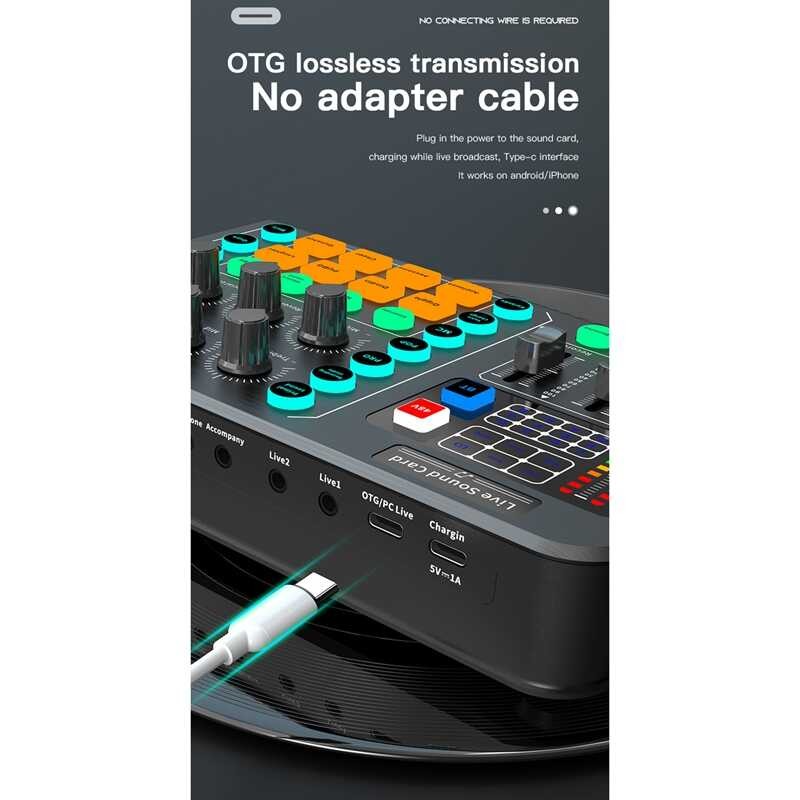 Live M6 Sound Card External Audio Mixer Voice Changer Mi Console ...