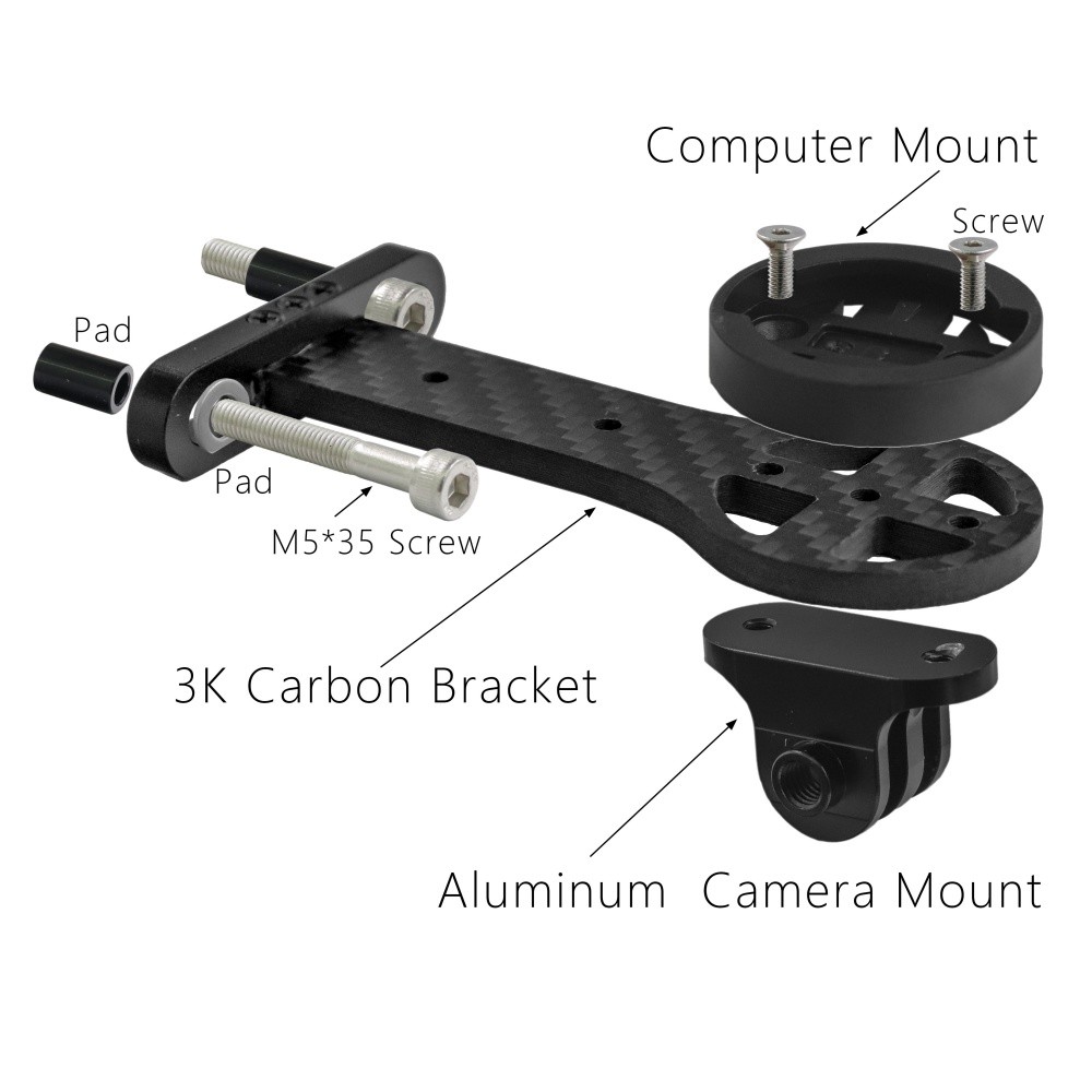 Kocevlo 3K คาร์บอนจักรยานคอมพิวเตอร์ Mount Bike Stem Extender Handlebar ...