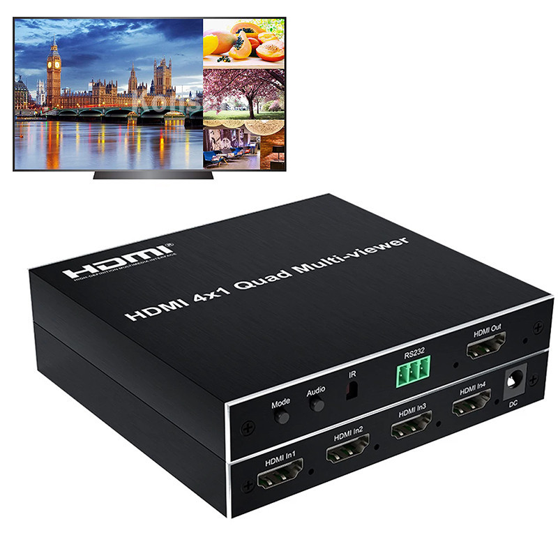 4x1 HDMI Quad Multi-Viewer 4 in 1 out 1080P 4 หน้าจอแบบเรียลไทม์ Multi ...