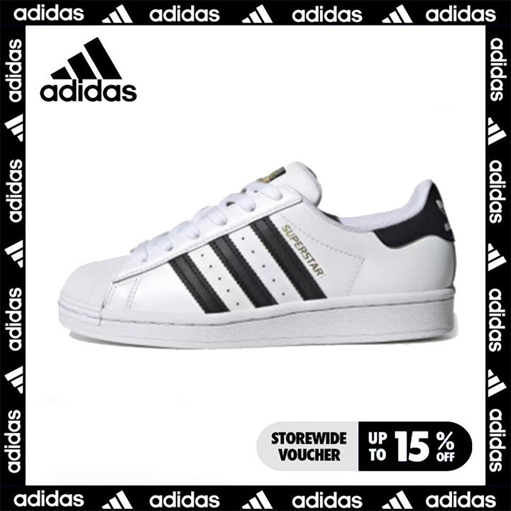【AUTHENTIC】adidas Superstar & Gold Label White Black FU7712 Unisex ...