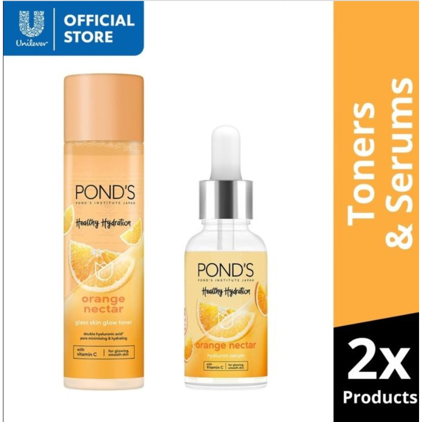 Ponds Healthy Hydration Orange Nectar Serum 30g + โทนเนอร์ผิวกระจก ...