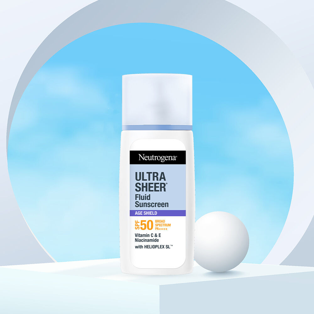 Neutrogena Ultra Sheer Fluid Facial Sunscreen Age Shield SPF50 PA ...