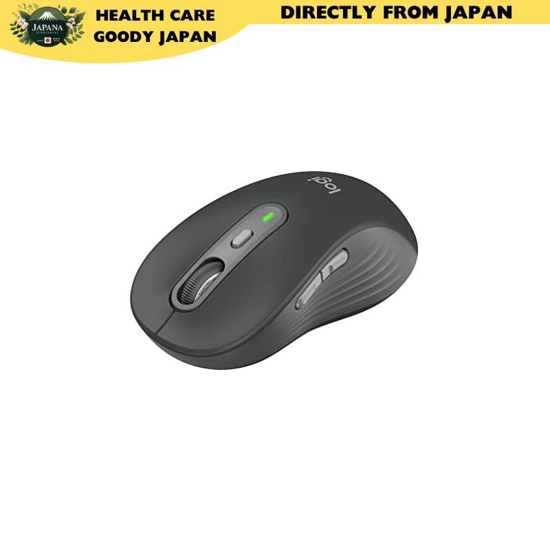Logicool Signature M750LGR Wireless Mouse Large Graphite Bluetooth Logi ...