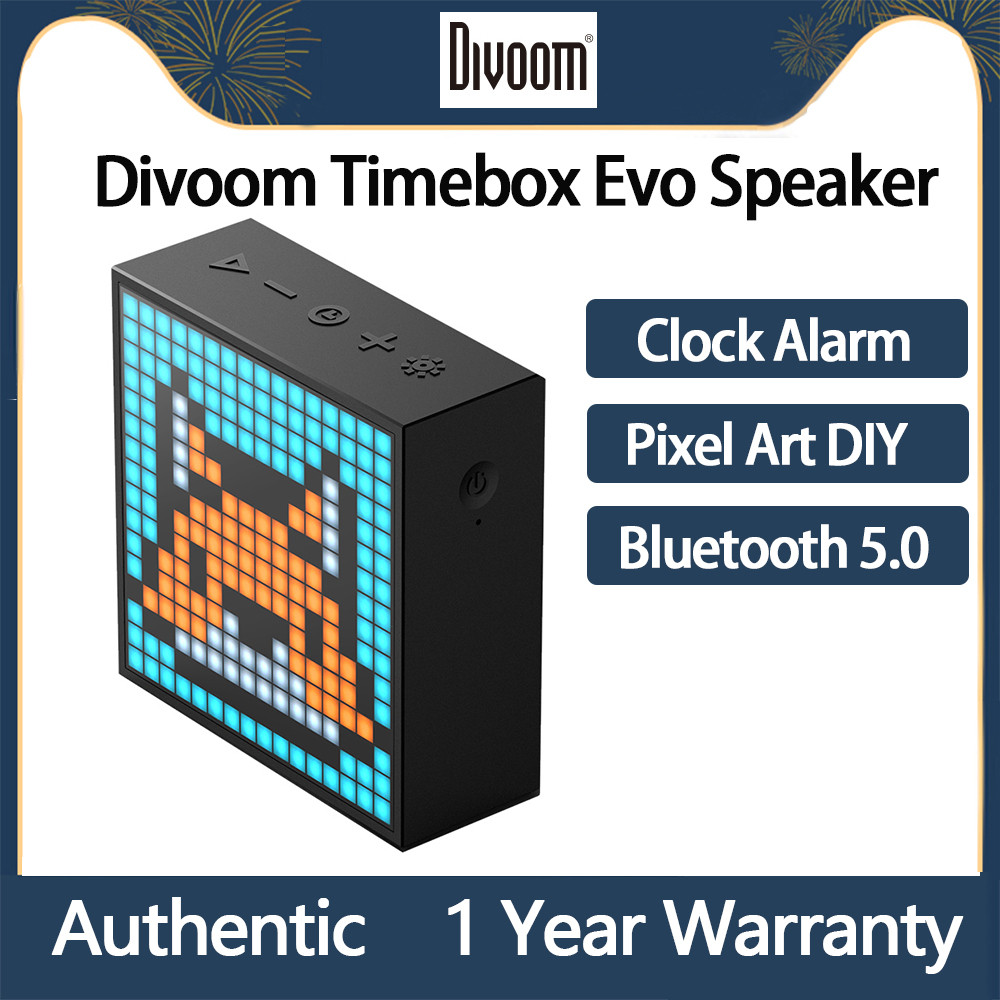 ของแท้ Divoom Timebox Evo ลําโพงบลูทูธ แบบพกพา พร้อมนาฬิกาปลุก ตั้ง ...