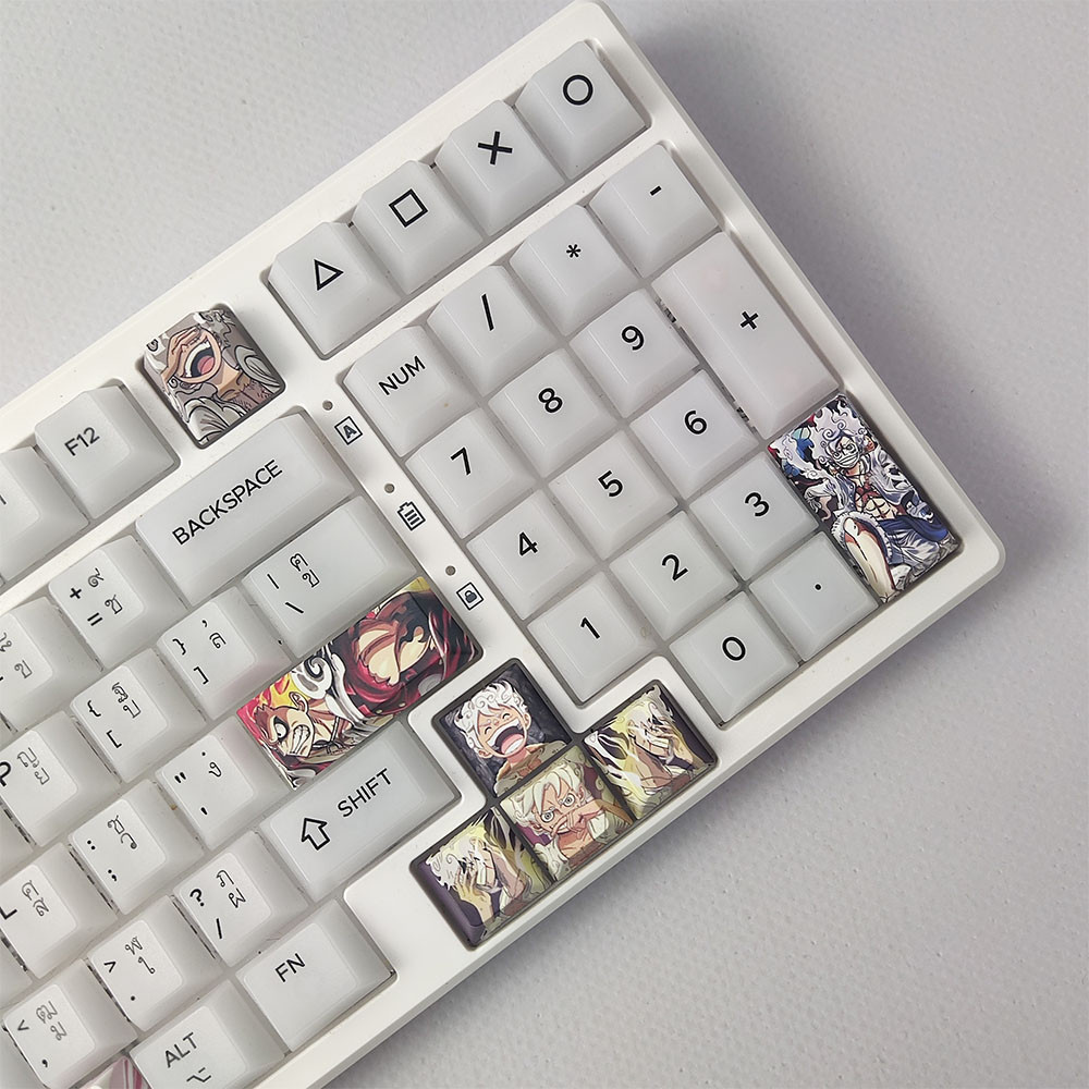 8/12pcs Luffy Zoro Keycaps โปรไฟล์เชอร์รี่ PBT Dye Sublimation One ...