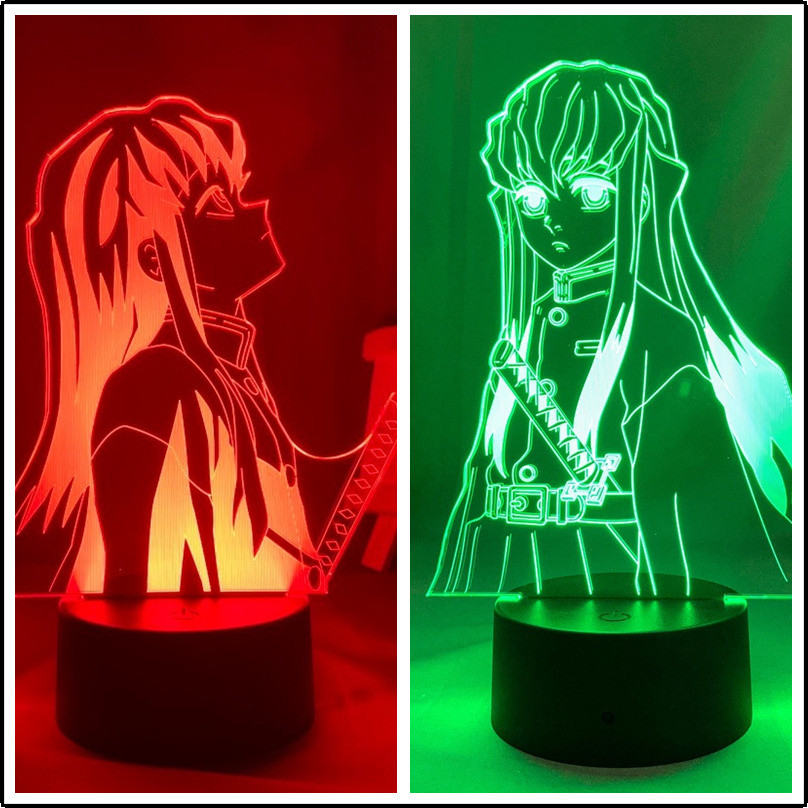 Demon Slayer Night Light Muichiro Tokito ไฟ Led เปลี่ยนสีโคมไฟข้างเตียง ...