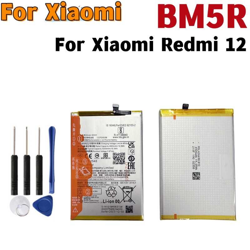 แบตเตอรี่มือถือ 0 BM5R 5000mAh คุณภาพสูงสำหรับ Xiaomi Redmi 12 เป ...