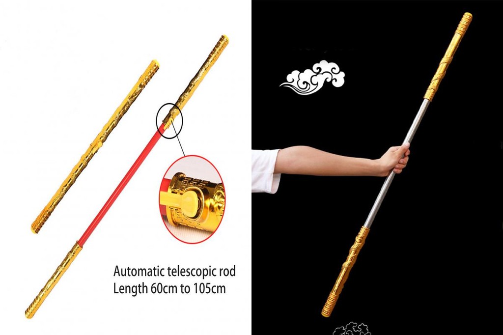 Pandu 60 ซม.Golden Cudgel ปรับความยาว Monkey King Staff 60 ซม.Golden Wukong Ruyi Jingu Bang ขยาย ...