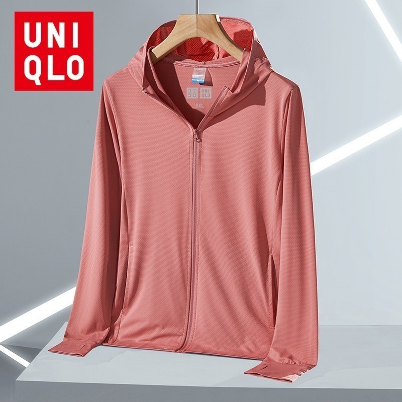 พร้อมสต็อก M-4XL Uniqlo เสื้อคลุมกันแดด เสื้อแจ็คเก็ตสตรีมีฮู้ดกันลมและกันแดด เสื้อกีฬาระบาย ...