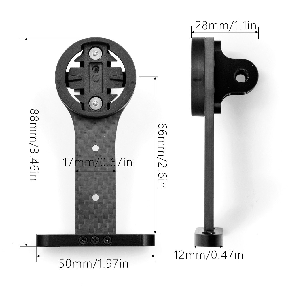 Kocevlo 3K คาร์บอนจักรยานคอมพิวเตอร์ Mount Bike Stem Extender Handlebar ...
