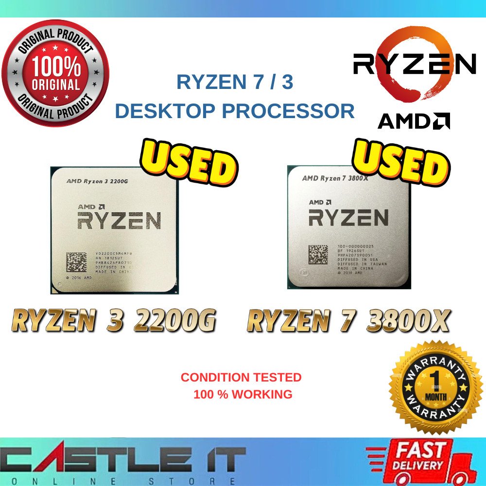 Amd Ryzen 7 / 5 / 3 AM4 โปรเซสเซอร์ R7 5800X 3800X 1700 R3 3200G 2200G 3600 5500 5700G R5 2600 ...