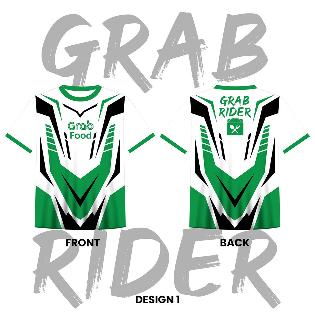 เสื้อยืดแขนสั้น GRAB RIDER สำหรับพนักงานจัดส่ง ระบายอากาศ ดูดซับ ...