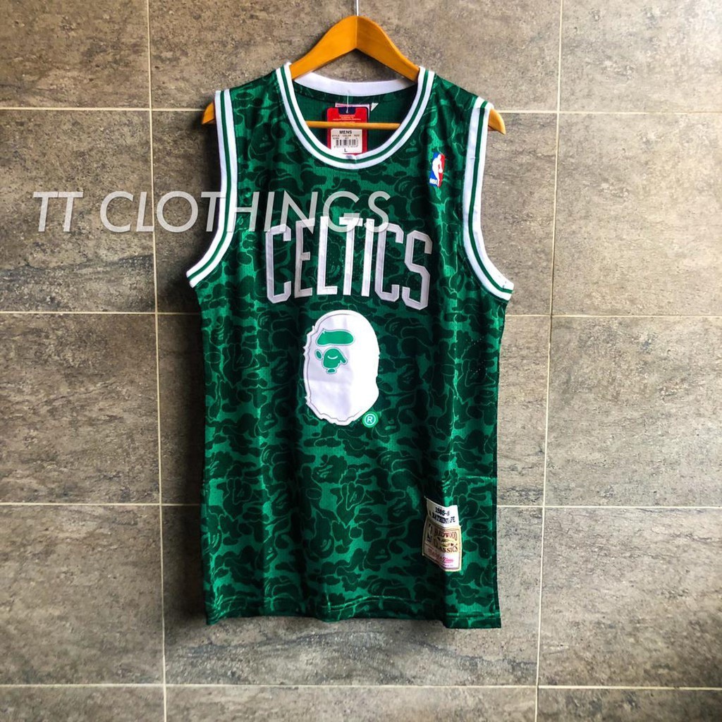 [My Ready Stock] BAPE #93 Aape Boston celtics Green NBA เสื้อบาสเก็ตบอล ...