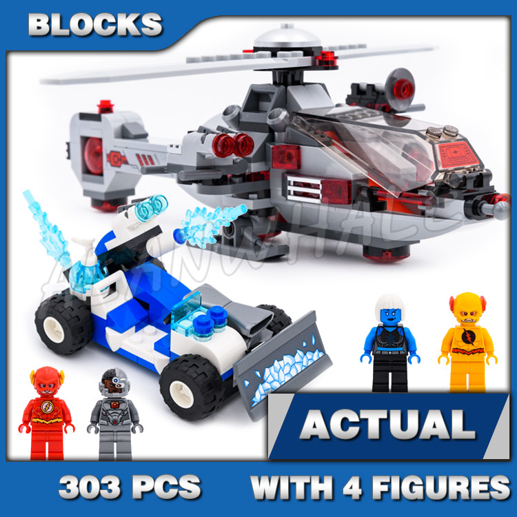 303pcs Super Heroes DC Fighter แฟลช Speed Force Freeze Pursuit Ice รถ ...
