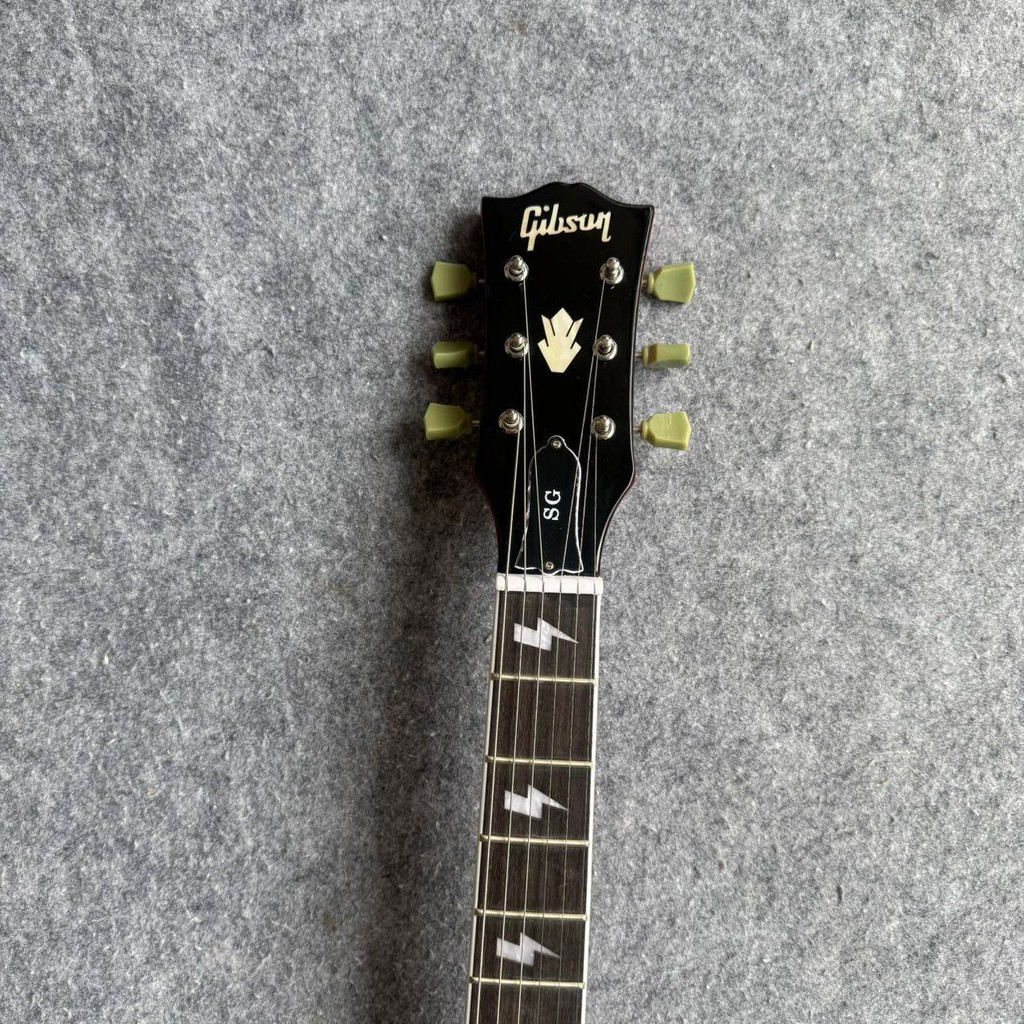 Gibson SG กีตาร์ไฟฟ้ามาตรฐาน Cherry Red Lightning ฝังกีตาร์ไฟฟ้า ...