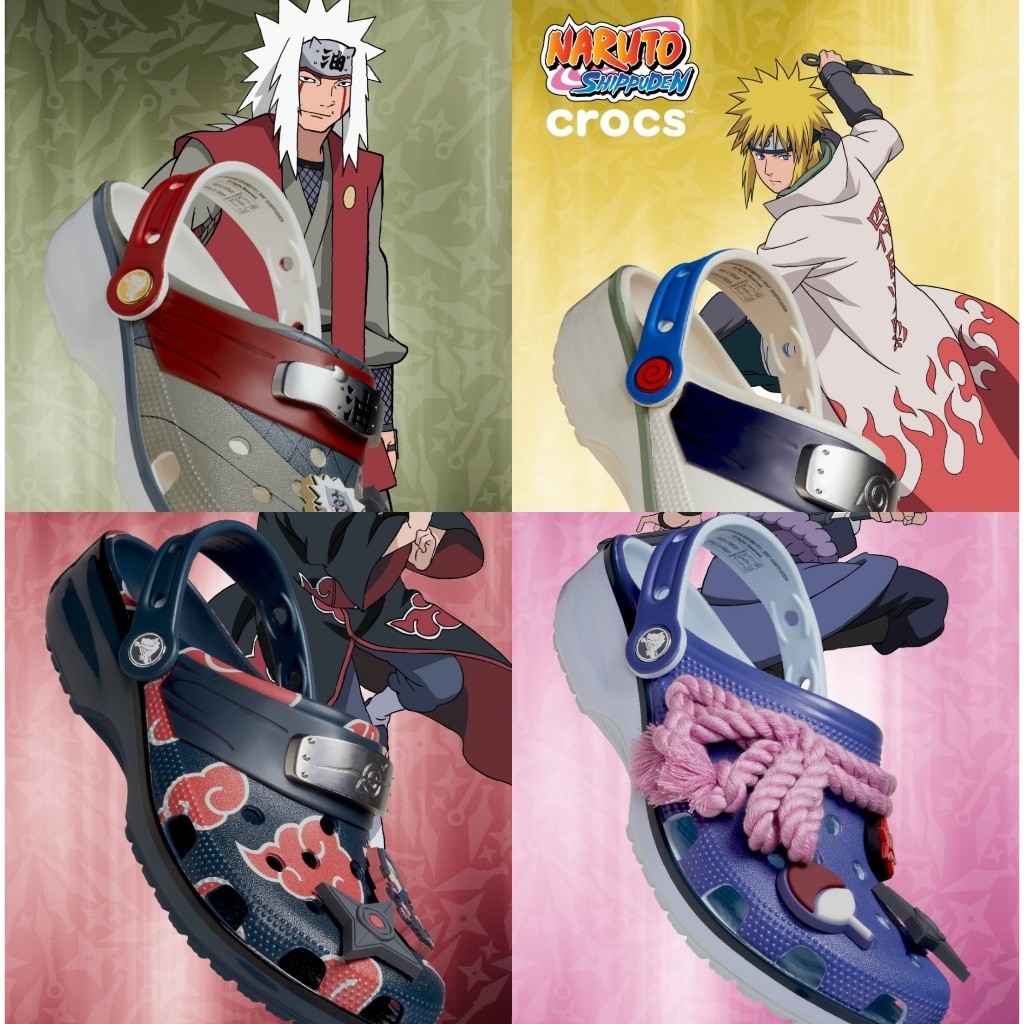 nb ♞,♘,♙ Crocs x Naruto Minato Classic Clog Stucco/Sasuke/Jiraiya ...
