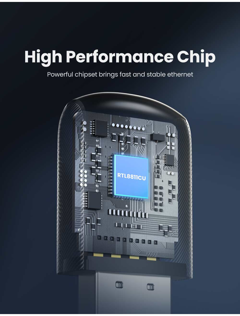 UGREEN รุ่น 20204 AC650 USB WiFi Adapter for Desktop PC 5G 2.4G Dual ...