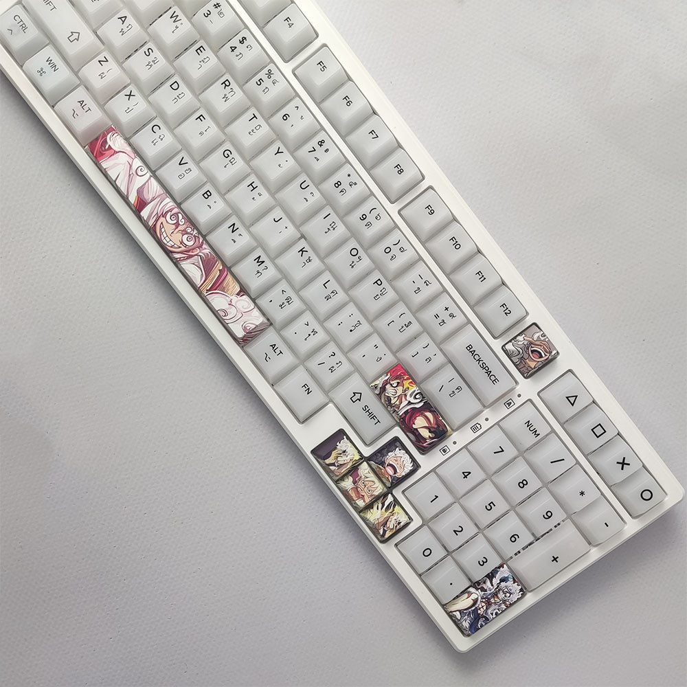 8/12pcs Luffy Zoro Keycaps โปรไฟล์เชอร์รี่ PBT Dye Sublimation One ...