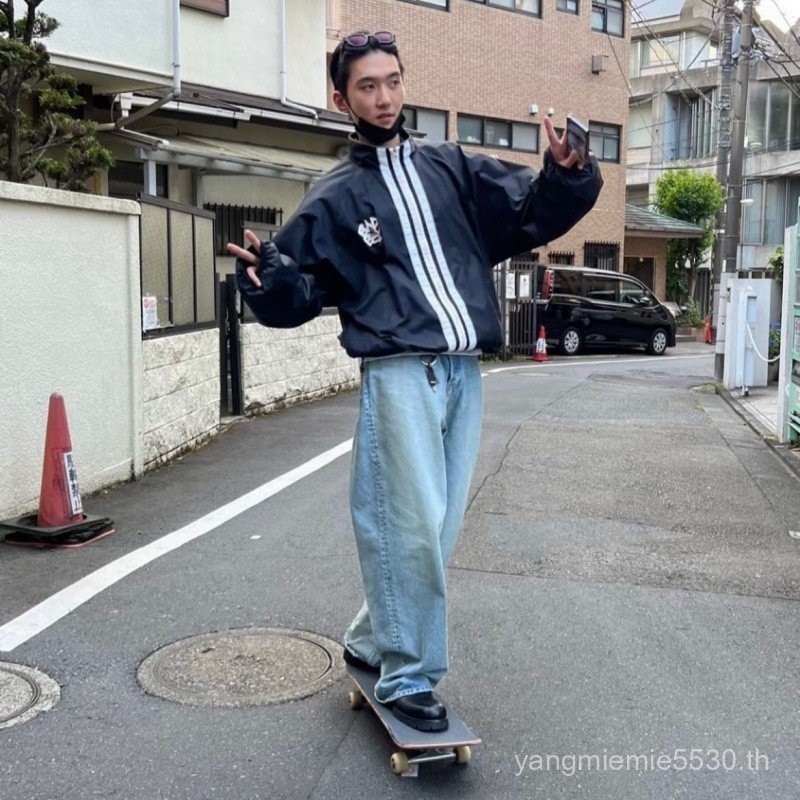 Kenijima เสื้อแจ็คเก็ตแบบเดียวกันเสื้อแจ็คเก็ต VTG สามแถบลายเสื้อแจ็คเ ...