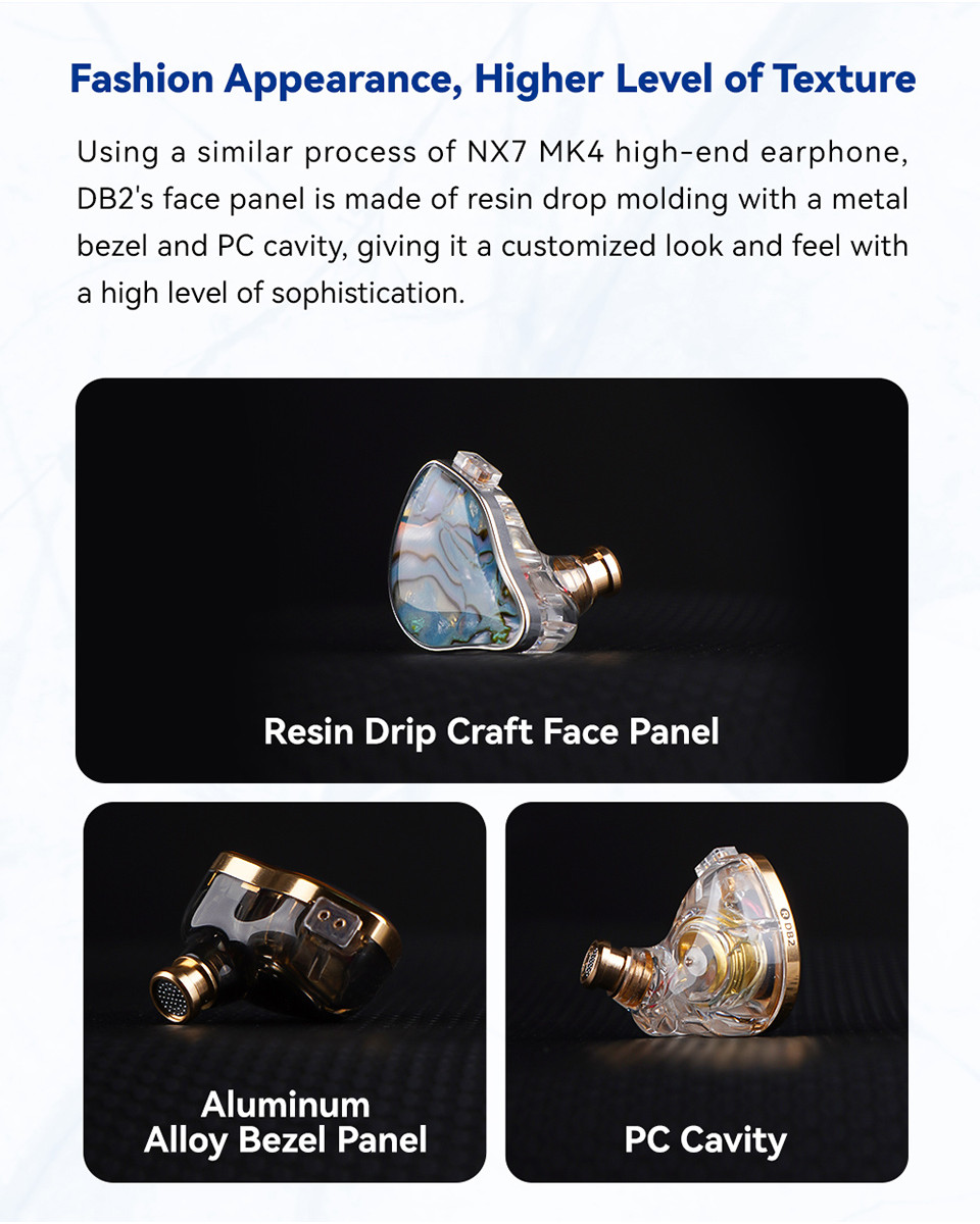 Nicehck DB2 ไมโครโฟนในหูชุดหูฟัง 1DD + 1BA Dual Driver Hybrid IEM HiFi ...