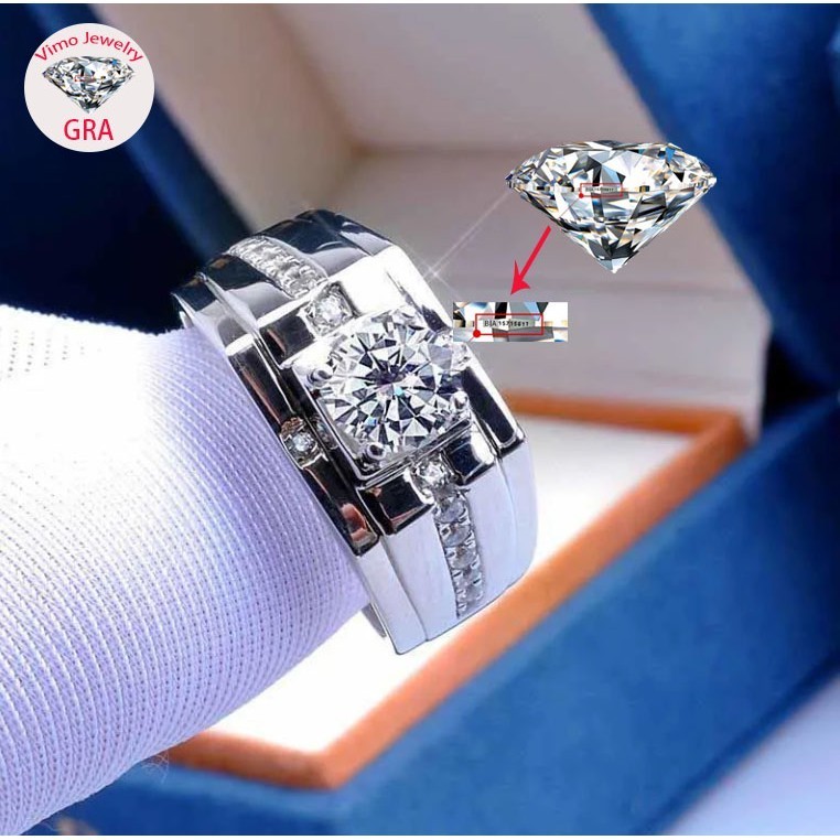 [พร้อมใบรับรอง Gra] Moissanite แหวนเพชร เงินแท้ 100% S925 1 กะรัต หัวใจ และลูกศร เรียบง่าย ...