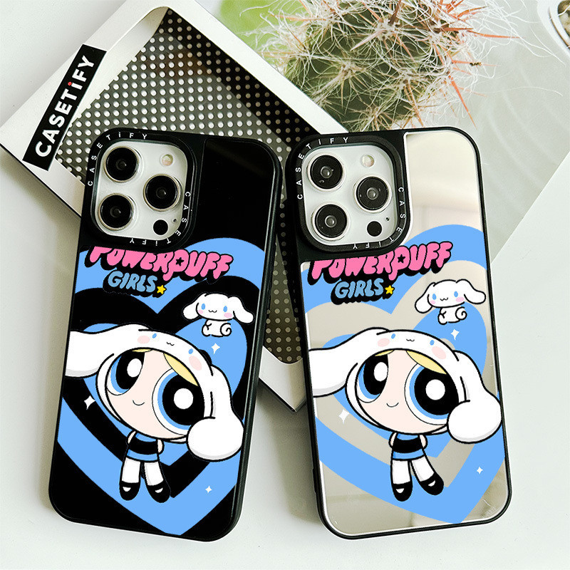 Powerpuff Girls Cinnamoroll Mirror Casing สําหรับ IPhone 11 12 13 Mini ...