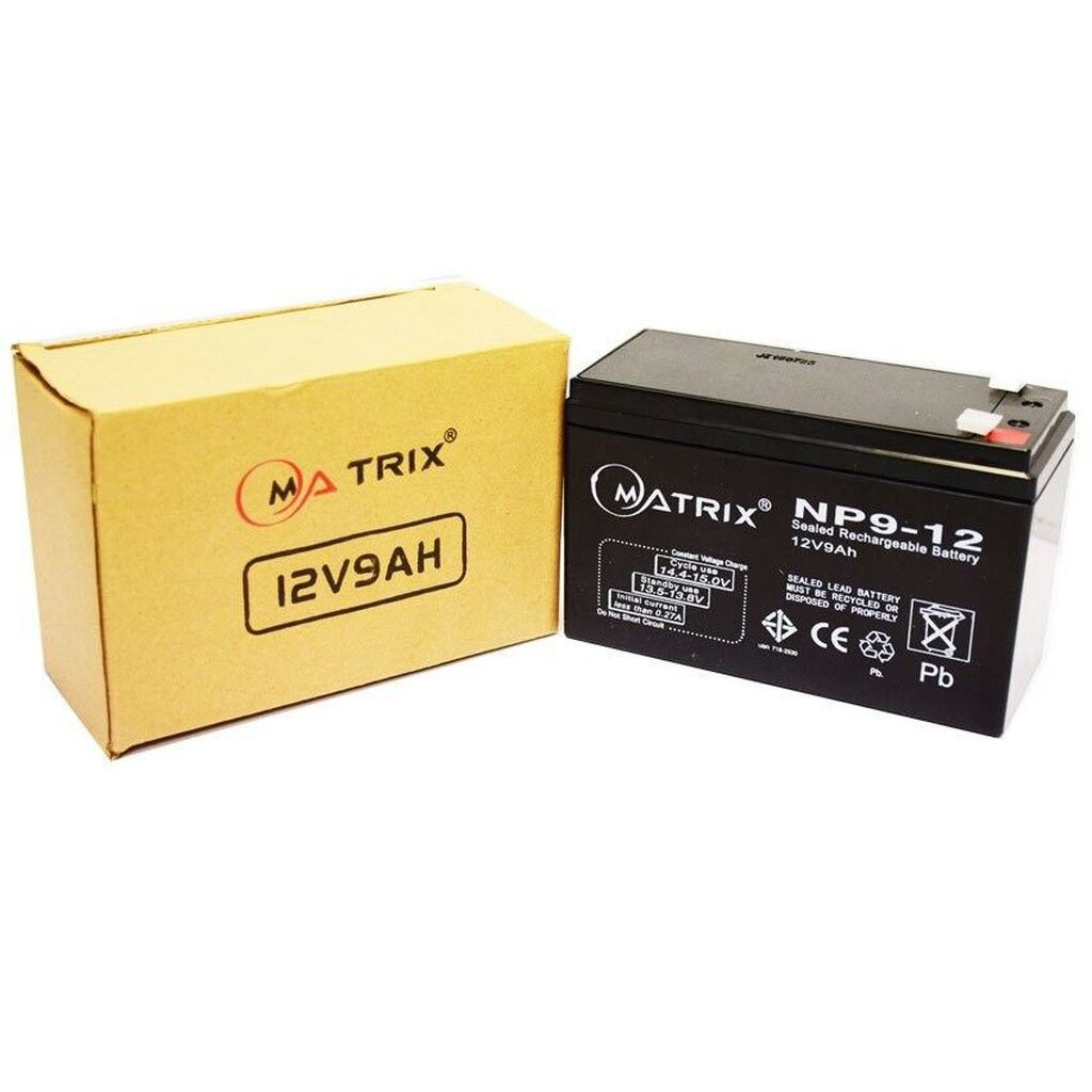 MATRIX UPS BATTERY 12V 9AH แบตเตอรี่ แบตสำรองไฟ คุณภาพดี ไฟเต็ม ...
