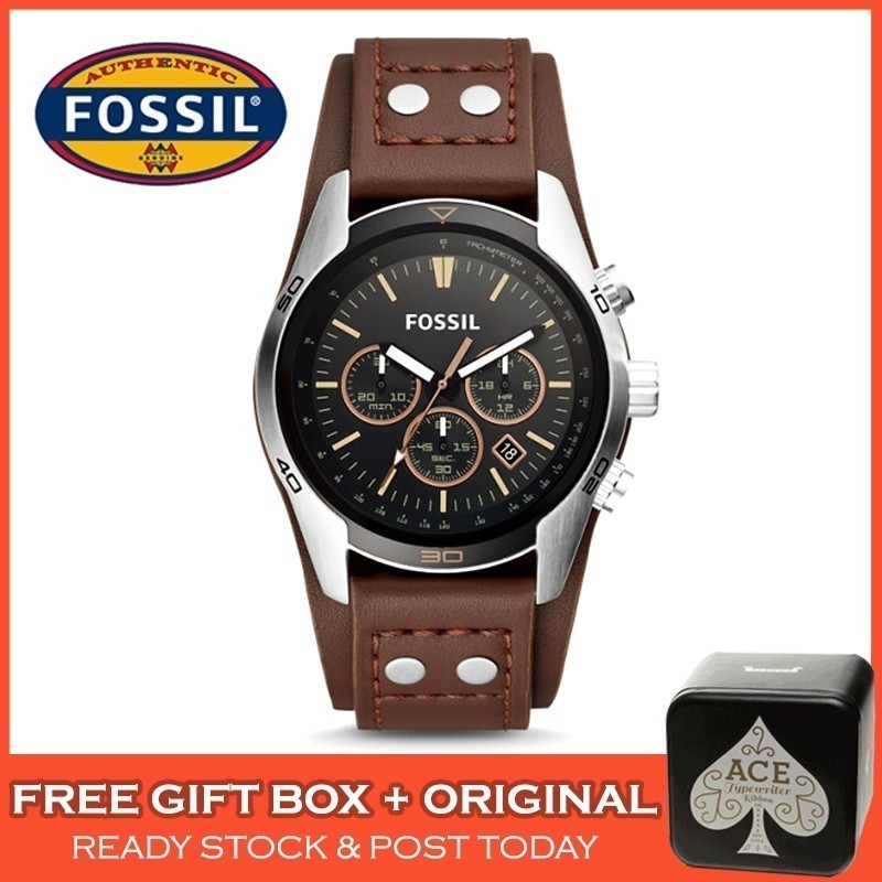[ 100 % ORIGINAL ] Fossil CH2891 Coachman Chronograph หนังสีน ้ ําตาลเข ...