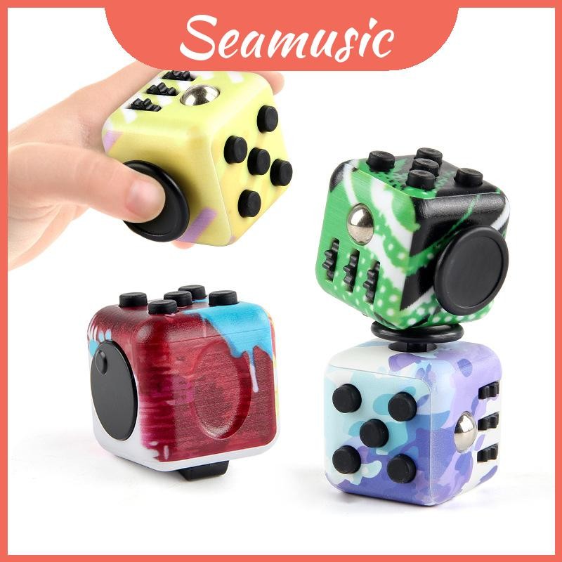 ความเครียด Stylish Camouflage Relief Dice Fun Fidget Cube ขนาดกะทัดรัด ...