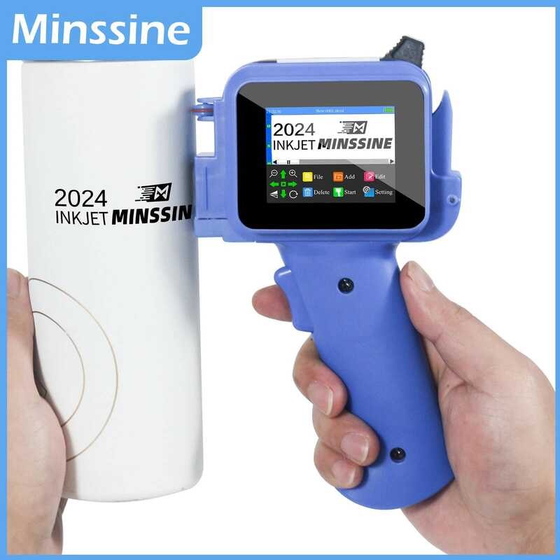 ใหม่ Mini Handheld jet Printer 12.7 มม.สําหรับ QR Barcode Batch Number ...