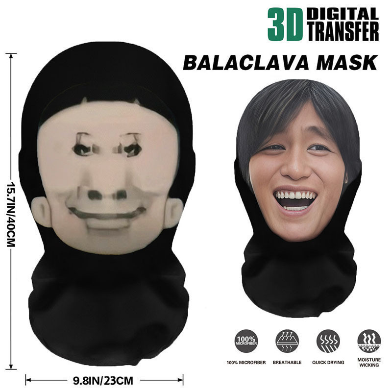 Party 3D Funny Gauze Mask Johnson Macy Face Print Headgear Kanye Spoof ...