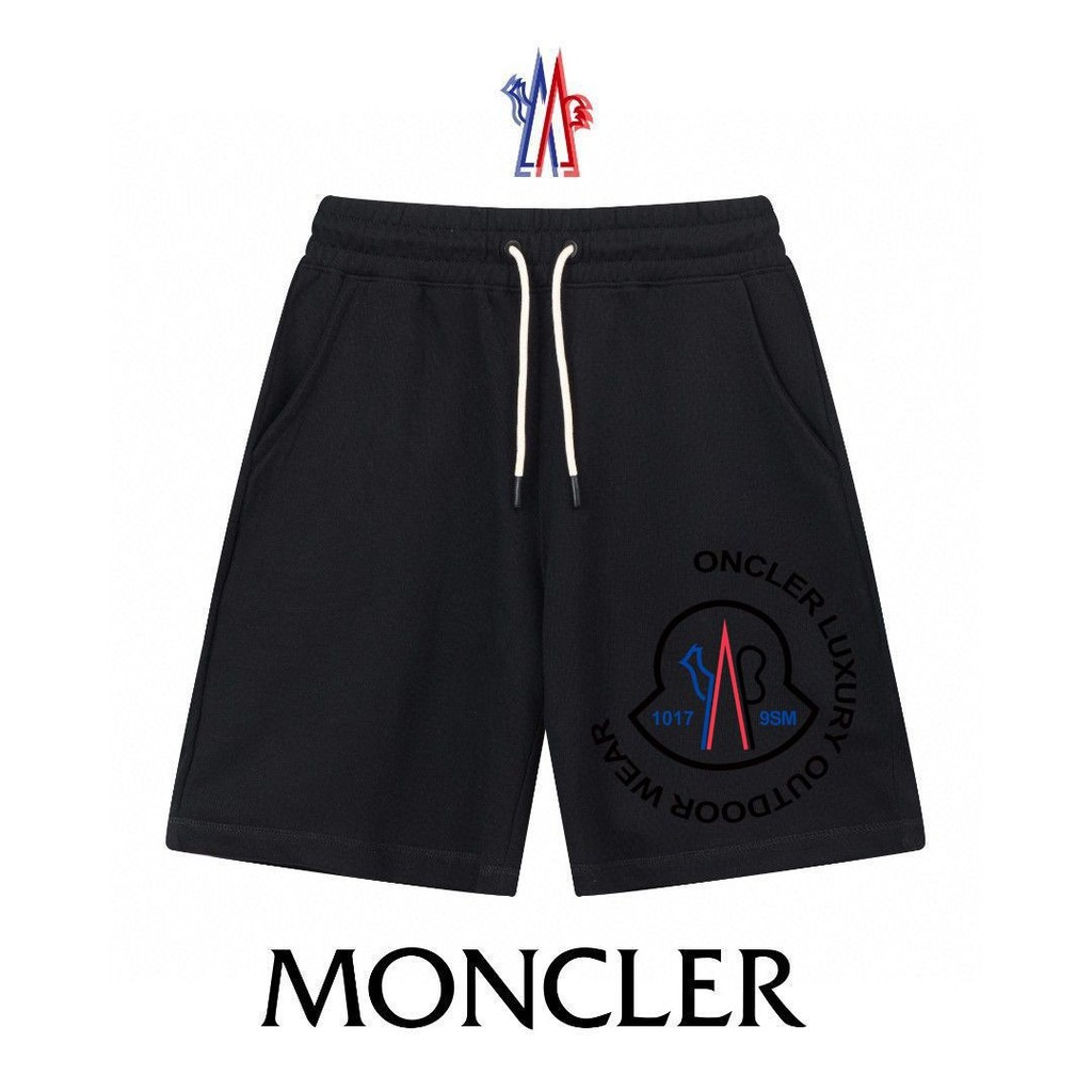Moncler 2024SS Mouth Mouth New Summer Five-Fifth Pants แบรนด์อินเทรนด์พิมพ์ตัวอักษรลําลองผู้ชาย ...