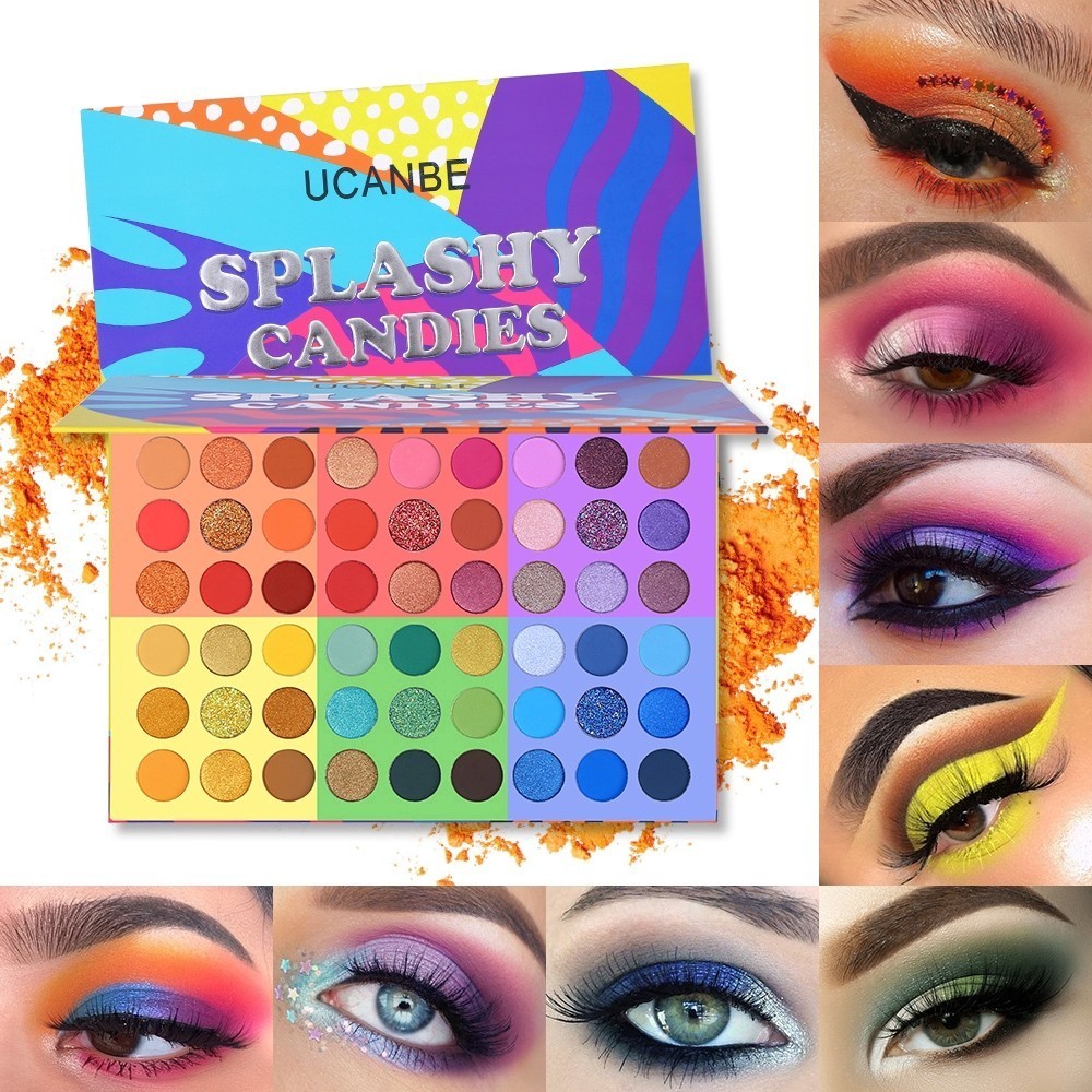 Ucanbe Splashy Candies อายแชโดว์พาเลท 54 สีเมทัลลิคชิมเมอร์ Matte High ...