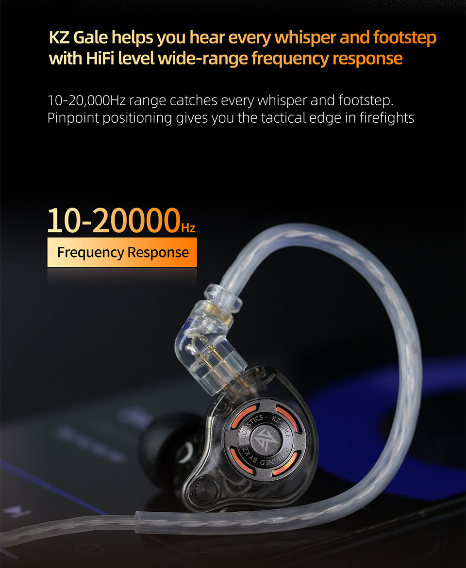 KZ Gale หูฟังชนิดใส่ในหู Super-Linear Driver Hifi IEM หูฟังสําหรับเกม ...