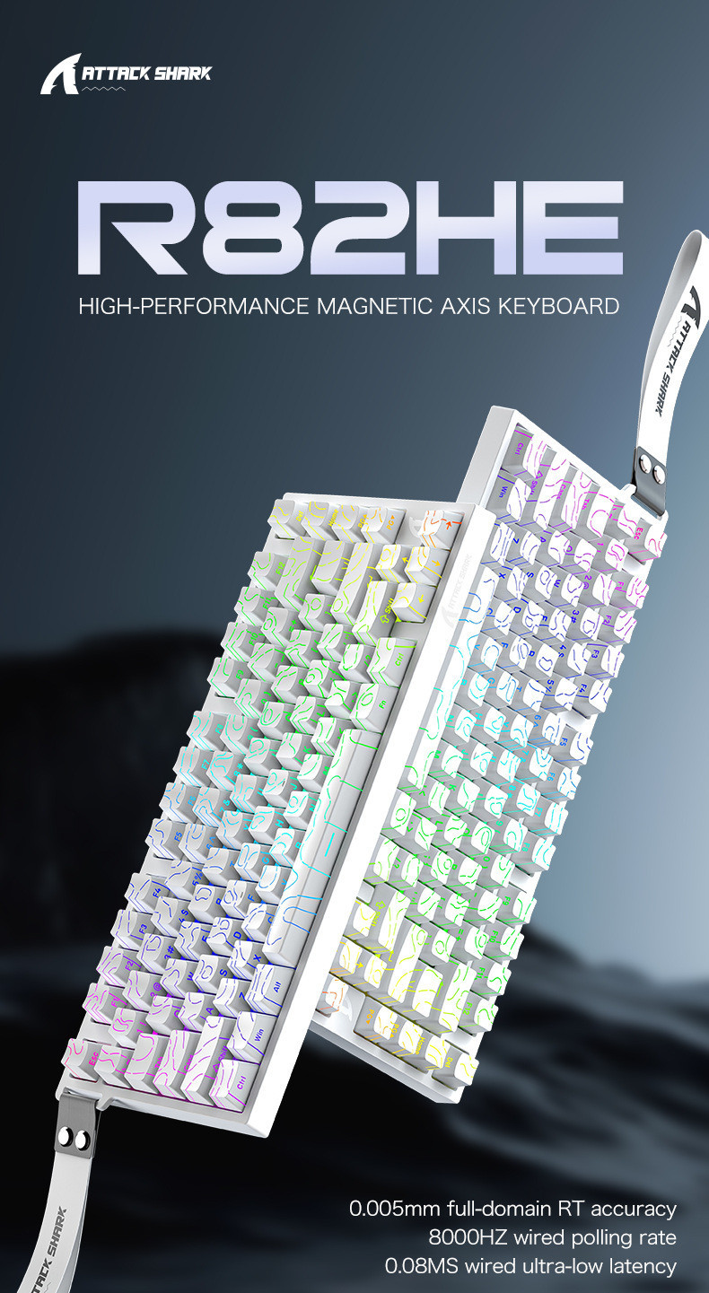 Attack Shark R82HE Magnetic Switch Mechanical Keyboard Contour Line ...