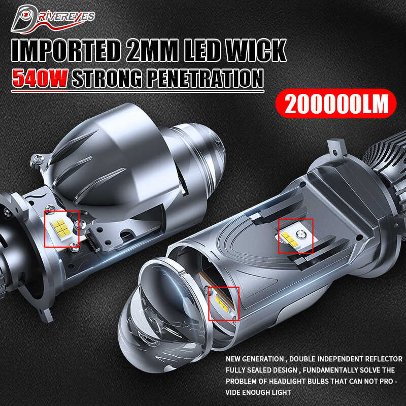 ภาพใหญ่: 3B1 H4 Mini Projector Lens 1000000Lm 1300W ไฟหน้ารถยนต์ 5570 ...