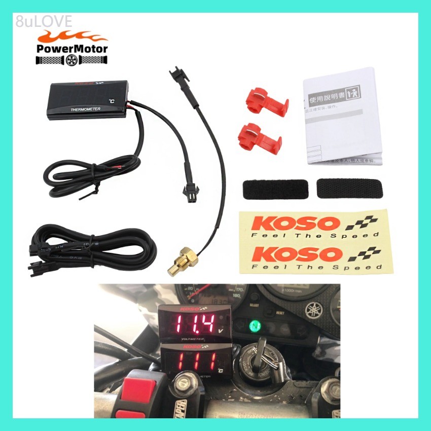 A ENDURO สำหรับ KOSO JOG DIO มอเตอร์ไซด์อุณหภูมิน้ำเครื่องวัดอุณหภูมิ Instruments Universal จอ ...