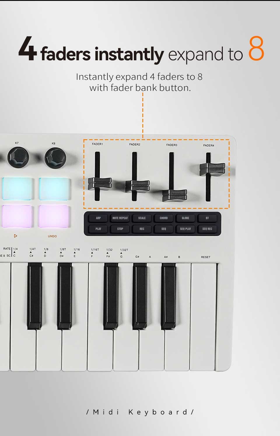 M-VAVE SMK-37 PRO 37 คีย์ MIDI คีย์บอร์ด 16 แผ่น RGB และ 8 ปุ่มรองรับ ...