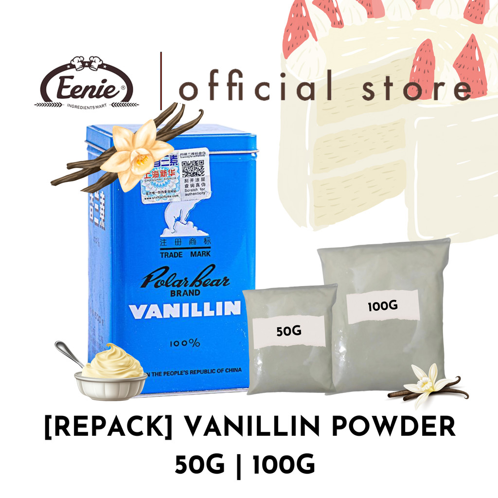 [REPACK] Polar BEAR VANILLIN POWDER SERBUK VANILLIN 50G 100G | Shopee Thailand