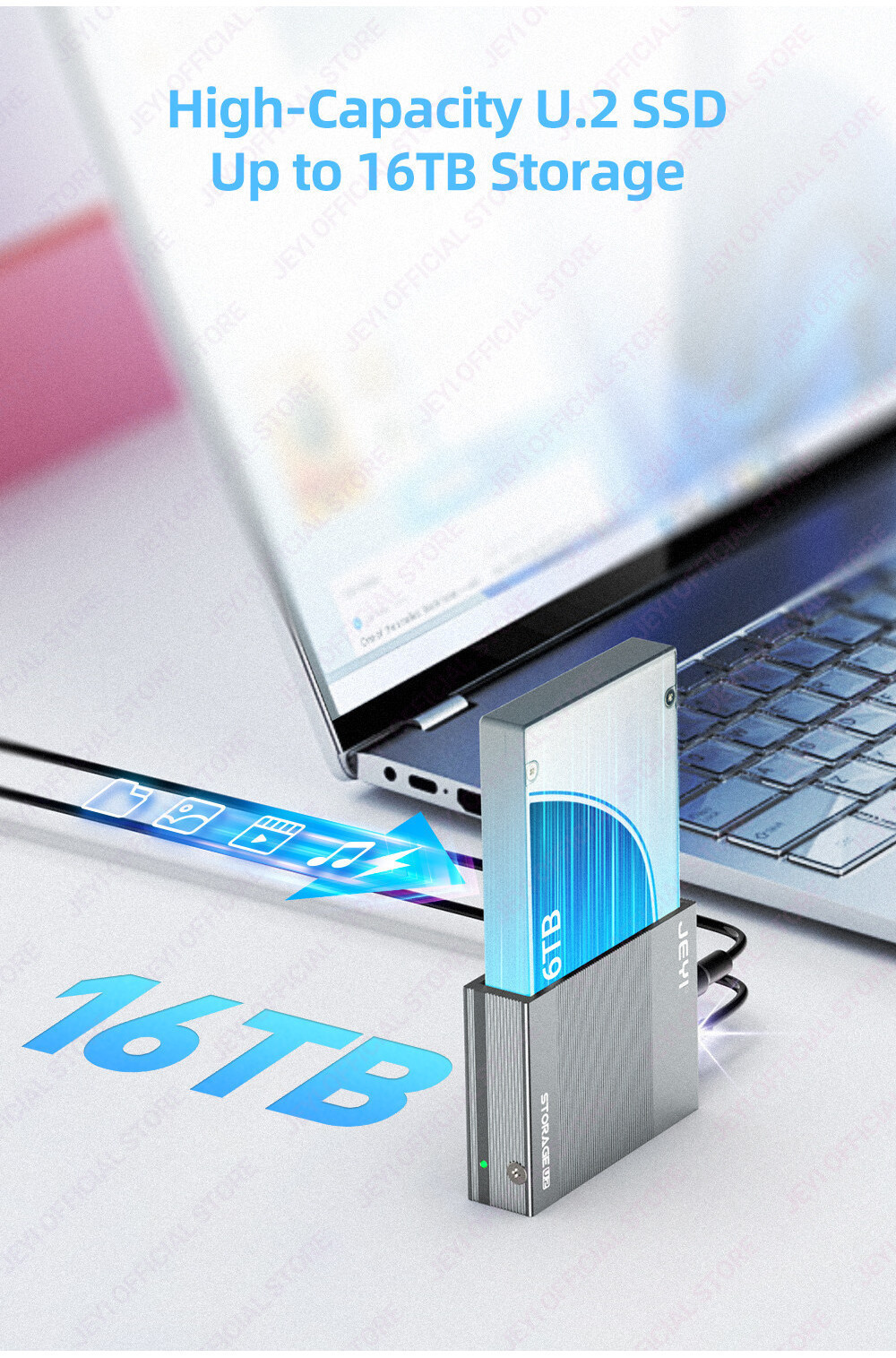 Jeyi U.2 SSD Solid State Drive อ่านฐาน 2.5 นิ้ว 12V 3A อะแดปเตอร์ 36W ...