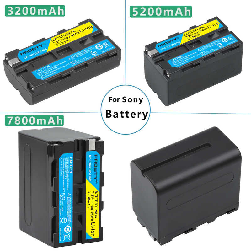 3200mAh/5200mAh/7800mAh b NP-F550 NP-F770 NP-F970 NPF960 NPF970 Battery For Sony PLM-100 CCD ...