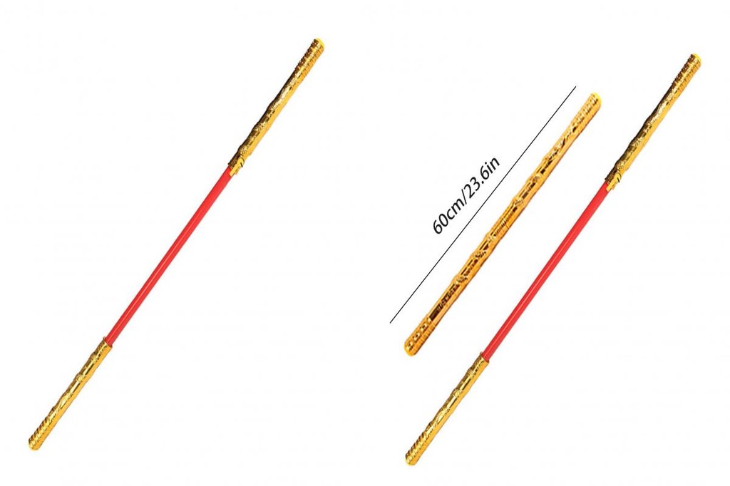 Pandu 60 ซม.Golden Cudgel ปรับความยาว Monkey King Staff 60 ซม.Golden Wukong Ruyi Jingu Bang ขยาย ...