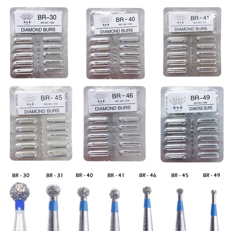 10 ชิ้น/เซ็ตทันตกรรม BR Series เพชร 1.6 มม.burs ความเร็วสูงหัวกลม bur | Shopee Thailand