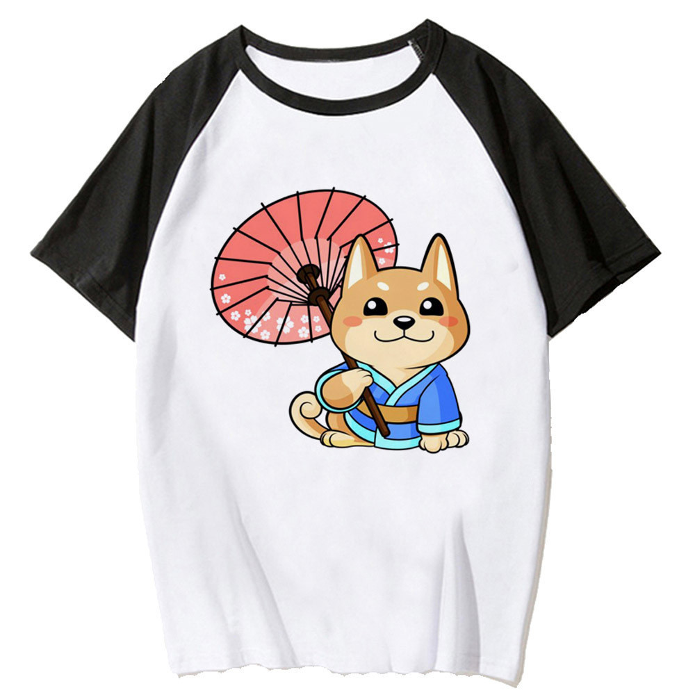 Shiba Inu top ผู้หญิงอะนิเมะออกแบบตลก t เสื้อหญิงกราฟิกเสื้อผ้าญี่ปุ่น ...