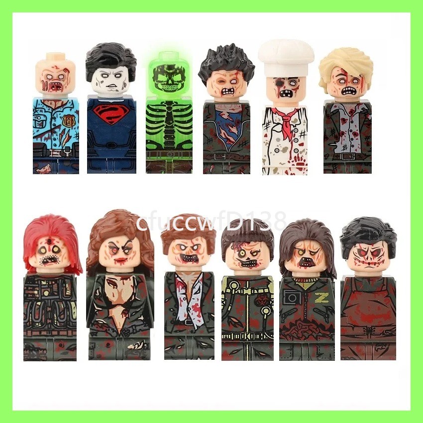 aa เมืองฮาโลวีนทหารทหารหมวกผีดิบสงคราม Building Block Vampire Skeleton ...