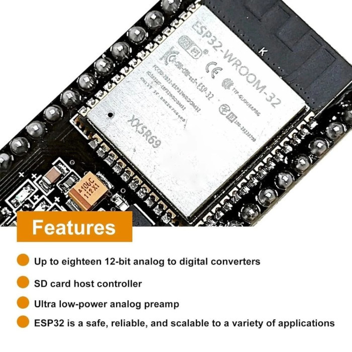 บอร์ด ESP32 NodeMCU ESP-WROOM-32 Wi-Fi and Bluetooth Module Dual Core ...