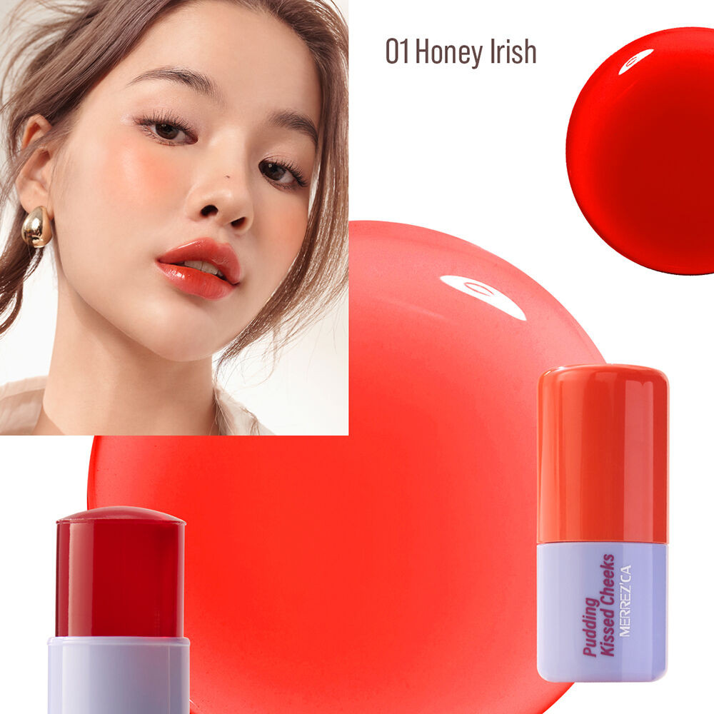 Merrezca Pudding Kissed Cheeks Blush Stick 8.5g เมอร์เรซกา บลัชเจลลี่ ...