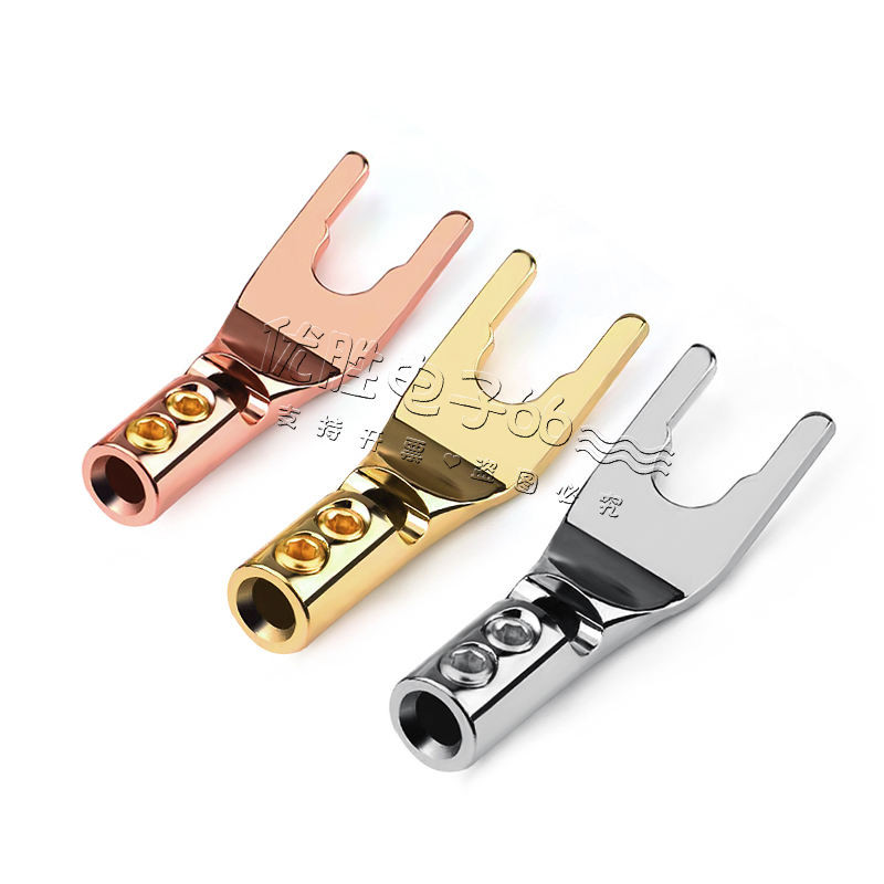 สีแดงทองแดง Y-Plug ลําโพงสายสัญญาณเสียงเครื่องขยายเสียงประเภท U-Plug ...