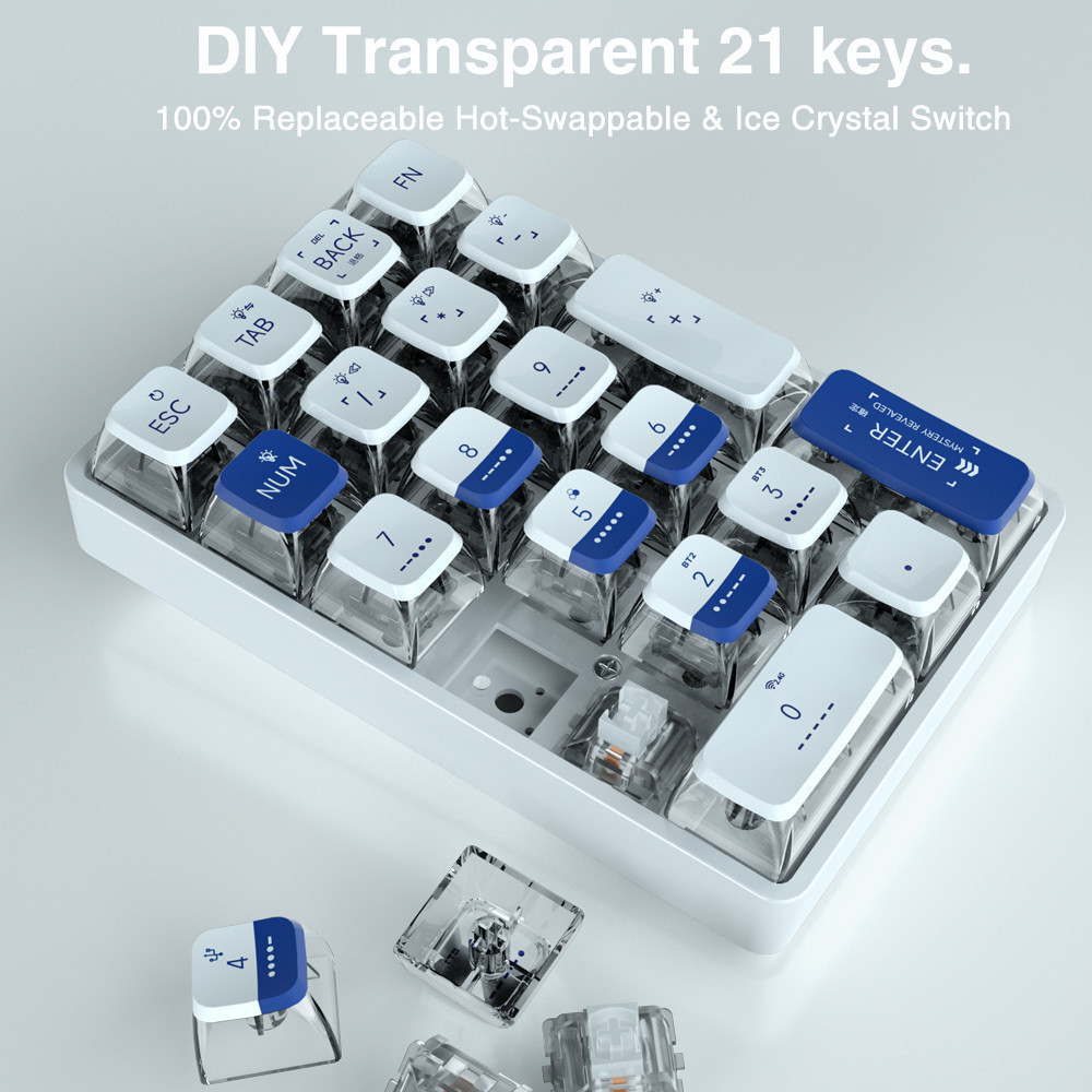 Leobog Gaming Keyboard 21 Key K21 Mechanical Keypad Transparent ...