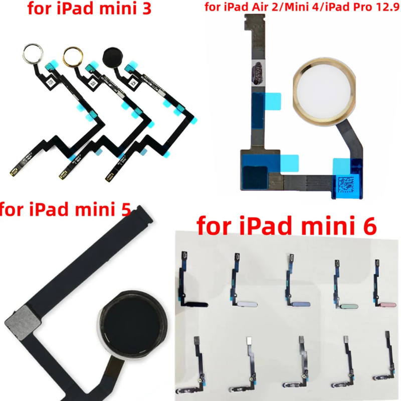 Touch ID เครื่องสแกนลายนิ้วมือการเชื่อมต่อ Sensor Flex Cable สําหรับ iPad Mini 3 4 5 6 Home ...